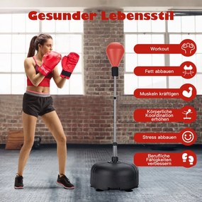 Costway Boxovací koule 140-158 cm výškově nastavitelná sada boxovacích pytlů