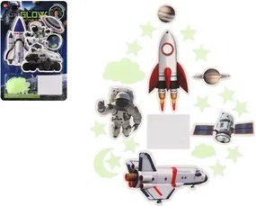 TEDDIES Samolepky Vesmír svítící ve tmě / 2 druhy / plast / na kartě /