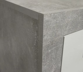 Komoda Stone 147 cm, beton/bílá