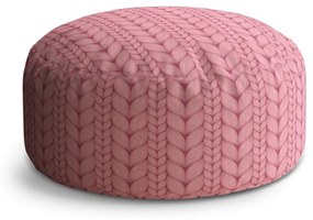 Sablio Taburet Circle Růžové pletení: 40x50 cm