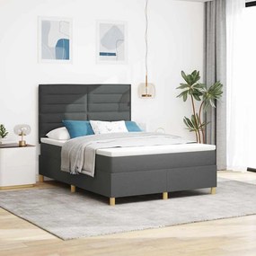 Postel s boxspringem s matrací Tmavě šedá 140 x 190 cm textil 3339540