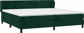 Box spring postel s matrací tmavě zelená 200x200 cm samet 3127514