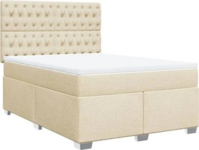 Box spring postel s matrací krémová 140x200 cm textil 3290523