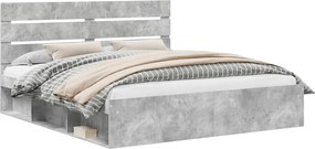 Rám postele s čelo Beton 180 x 200 cm Masivní borové dřevo 3411715