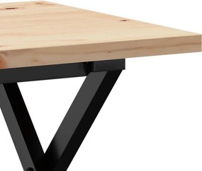 Konferenční stolek s X rámem 80x50x40,5cm borové dřevo a ocel 3282750