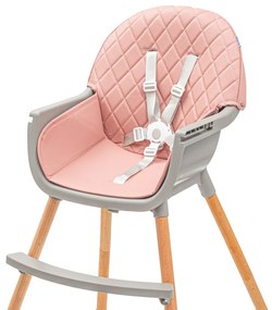 Jídelní židlička Baby Mix Freja wooden dusty pink