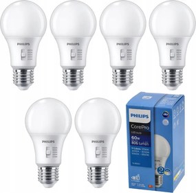 6x stmívatelná LED žárovka E27 8W 806lm 5CCT CorePro 2700K - 6500K