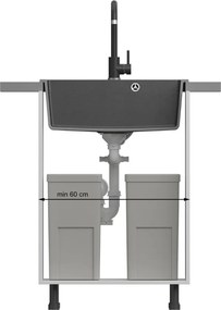 Bílý kuchyňský granitový dřez QUADRON Kurt 110 s příslušenstvím bez baterie