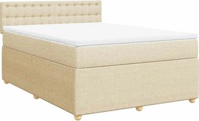 Box spring postel s matrací krémová 140x200 cm textil 3289798