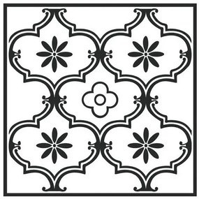 Samolepicí pvc dlažba černobílé ornamenty 2745052 | 30,4 x 30,4 cm | D-C-Fix