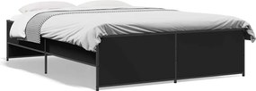 Rám postele černý 135 x 190 cm kompozitní dřevo a kov 3279902