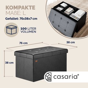 Lavice s úložným prostorem černý 80x40x40cm MDF skládací