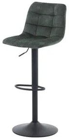 Autronic Barová židle Židle barová, zelená sametová látka, černá podnož (AUB-711 GRN4)