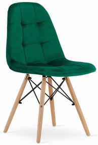 Zelená sametová jídelní židle DUMO