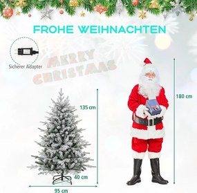Costway Umělý vánoční stromek s vícebarevnými LED světly a 8 světelnými režimy