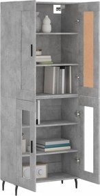 Skříň highboard betonově šedá 69,5x34x180 cm kompozitní dřevo 3199637