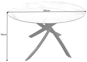 Kulatý jídelní keramický stůl Halia 120 cm antracitový