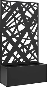 Outsunny Pěstební Box s Mřížkou, Ochranný Paravent, Kovový Pěstební Box pro Vnitřní a Vnější Použití, Balkónová Terasa, 61x23x113 cm, Černá