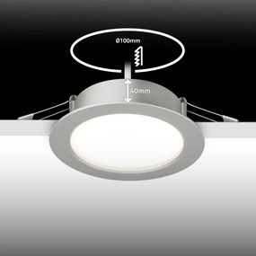 BRI 3945034 Fungo vestavné bodové svítidlo 100mm 3ks sada - 7W, 700lm, LED, stmívatelné, IP65, matný chrom - BRILONER