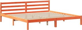 Postel s knihovnou bez matrace 200 x 200 cm masivní borovice 3321870