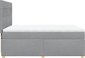 Box spring postel s matrací světle šedá 160 x 200 cm textil 3291331