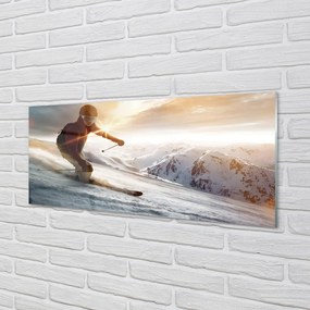akrylový obraz lyžařské hůlky muž 120x60 cm