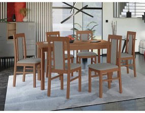 Rozkládací stůl se 6 židlemi - AL34, Barva dřeva: olše, Potah: Hygge D91