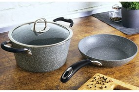 BERLINGERHAUS Wok s mramorovým povrchem 28 cm Gray Stone Touch Line BH-1159