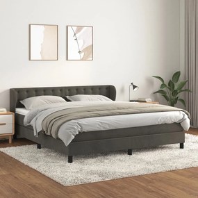 Box spring postel s matrací tmavě šedá 160x200 cm samet 3127740