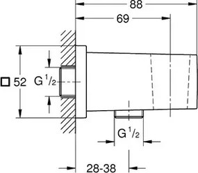 Grohe - Nástěnné kolínko s držákem, kartáčovaný Hard Graphite