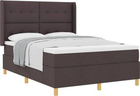 Postel s boxspringem s čelo Tmavě hnědá 140 x 200 cm textil 3341836