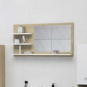 vidaXL Koupelnové zrcadlo 90 x 10,5 x 45 cm dřevotříska [805022] Barva: šedá s vysokým leskem
