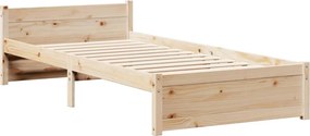 Rám postele s čelem 90 x 200 cm masivní borové dřevo 3306015