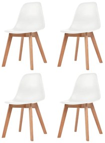 Jídelní židle 4 ks bílé plast 244772
