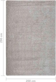 Koberec s dlouhým vlasem světle šedý 200 x 290 cm protiskluzový 340386