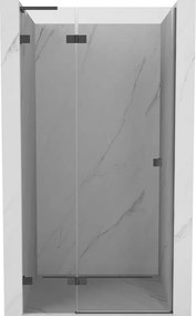 Mexen, Mexen Lunar L levé otočné sprchové dveře 105 cm, transparentní, pistolový kov - 834L-105-000-95-00-L