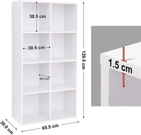 SONGMICS Knihovna velká bílá 66x130 cm