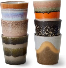 Set 6ks retro hrnek na kávu Coffee 70s - Ø 7,5*8cm / 230 ml