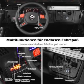 Costway Elektrické auto 12 V napájené baterií se 2 sedadly, černé, černý