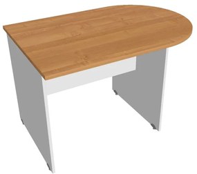 Stůl jednací oblouk 120 cm - Hobis Gate GP 1200 1 Dekor stolové desky: olše, Dekor lamino podnože: bílá