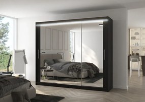 Posuvná skříň se zrcadlem a LED osvětlením CHESTER 250
