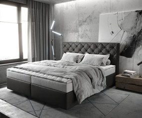 Boxspring postel Dream-Great 180x200 cm imitace kůže antracitová