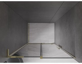 Mexen Velar L, posuvné sprchové dveře do otvoru 100 cm, 8mm šedé sklo, zlatá lesklá, 871-100-003-41-50