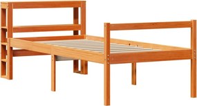 Rám postele s čelem voskově hnědý 75 x 190 cm masivní borovice 3305875