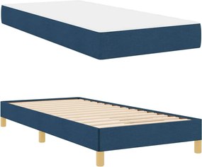 Postel s boxspringem s matrací Modrá 90 x 200 cm textil 3398541