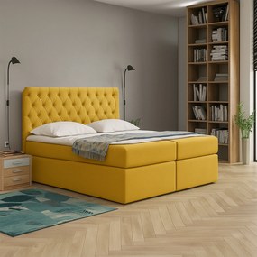 Eka Kontinentální čalouněná postel Luxurious - Cassablanca (120x200 cm) Barva látky Trinity: Černá (Trinity 2316)