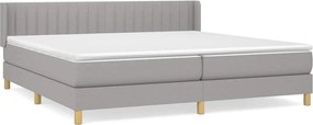 Box spring postel s matrací světle šedá 200 x 200 cm textil 3130457