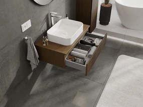 Mexen Rivel, koupelnová skříňka 80 cm, 1 zásuvka, drážkovaná, ořech, 91A20-08023-1-BF86
