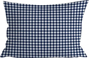 Povlak na polštář z mikrovlákna NAVY GINGHAM 50x70 cm, modro-bílý