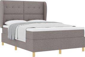 Postel s boxspringem s čelo Taupe 200 x 140 cm textil 3340757